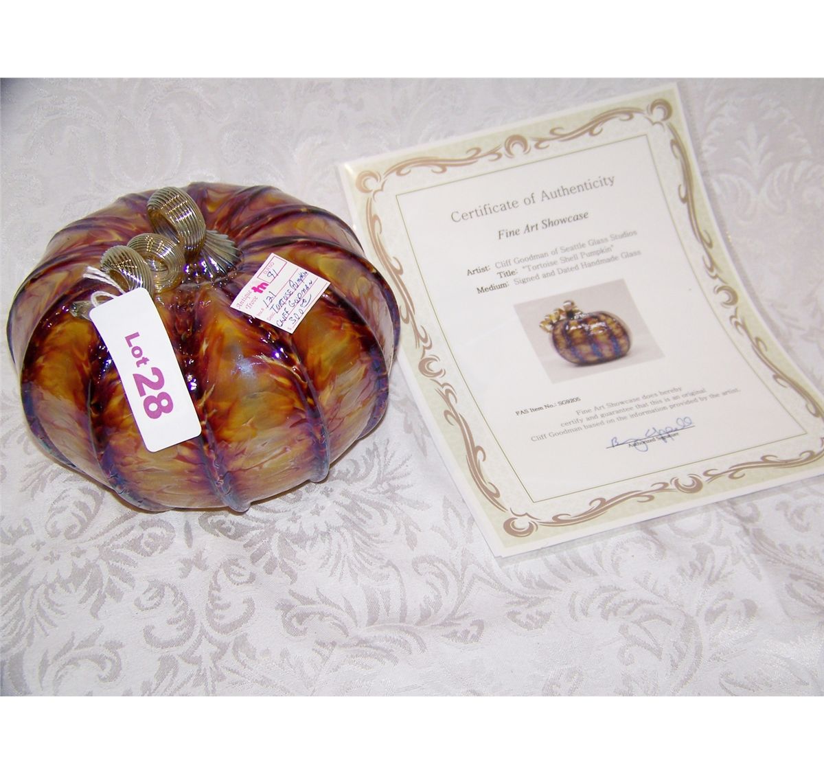 SEATTLE GLASS STUDIOS "TORTOISE SHELL PUMPKIN"