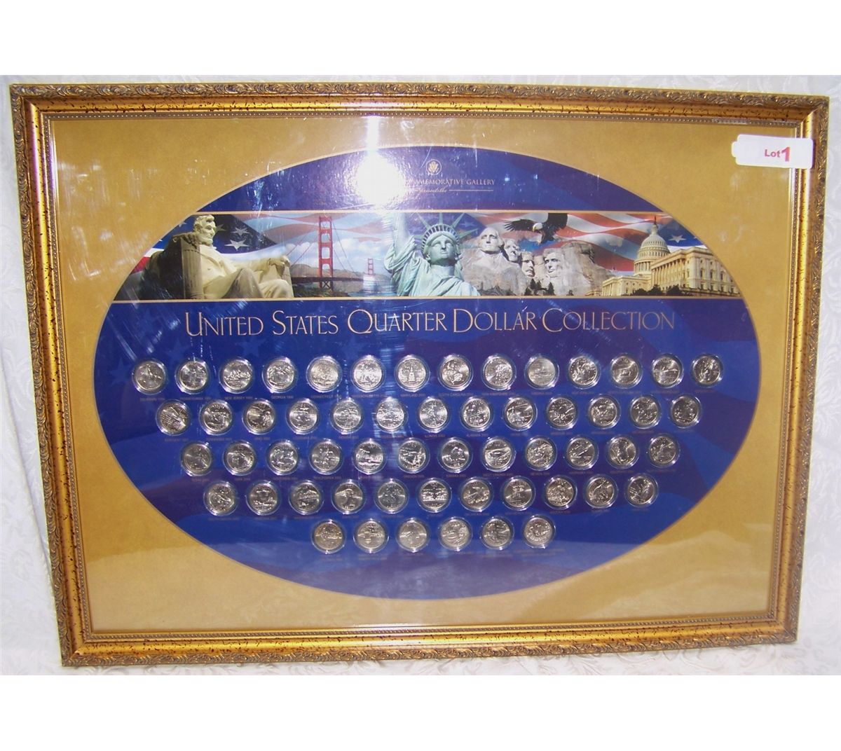 FRAMED QUARTER DOLLAR COLLECTION.