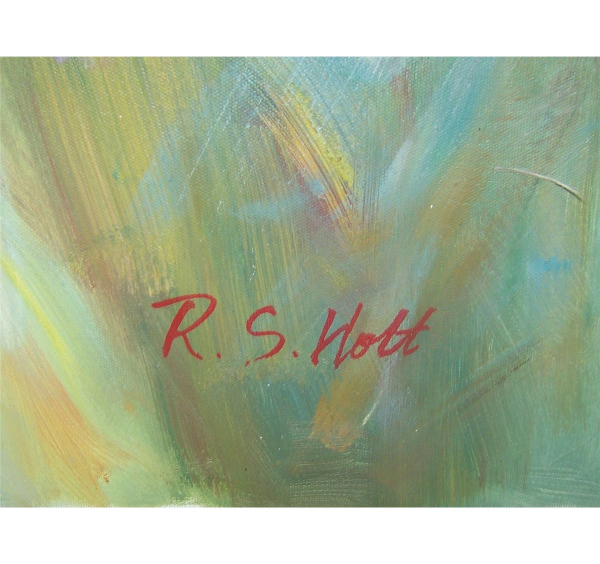 R.S. Holt Painting of Woman Holding Flower.