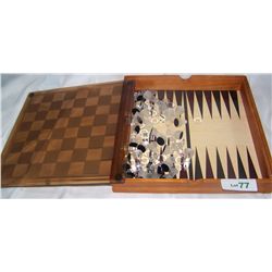 Glass Chess and Backgammon Set.