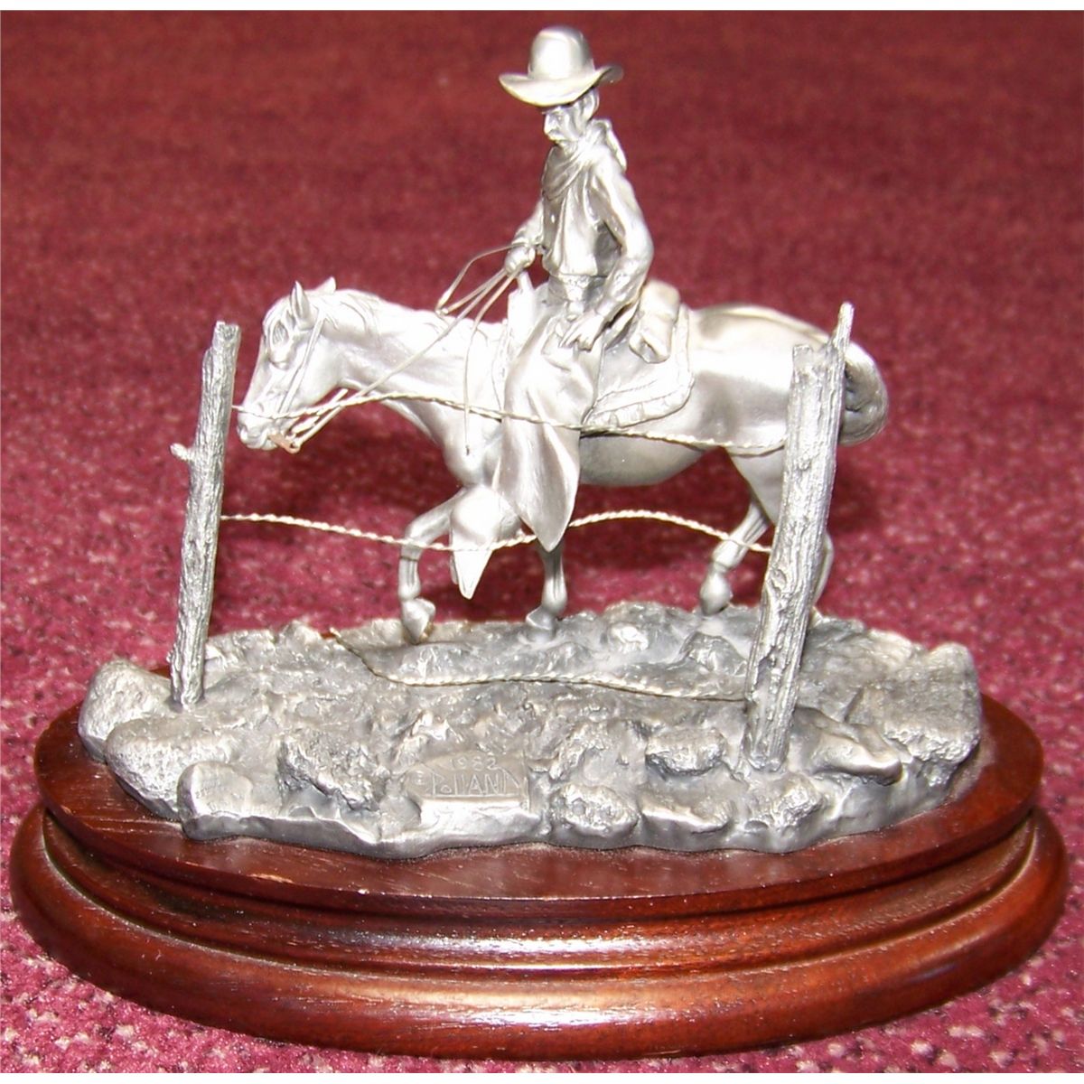 "LINE RIDER" by Donald Polland 1982 . LIMITED EDITION PEWTER SCULPTURE.