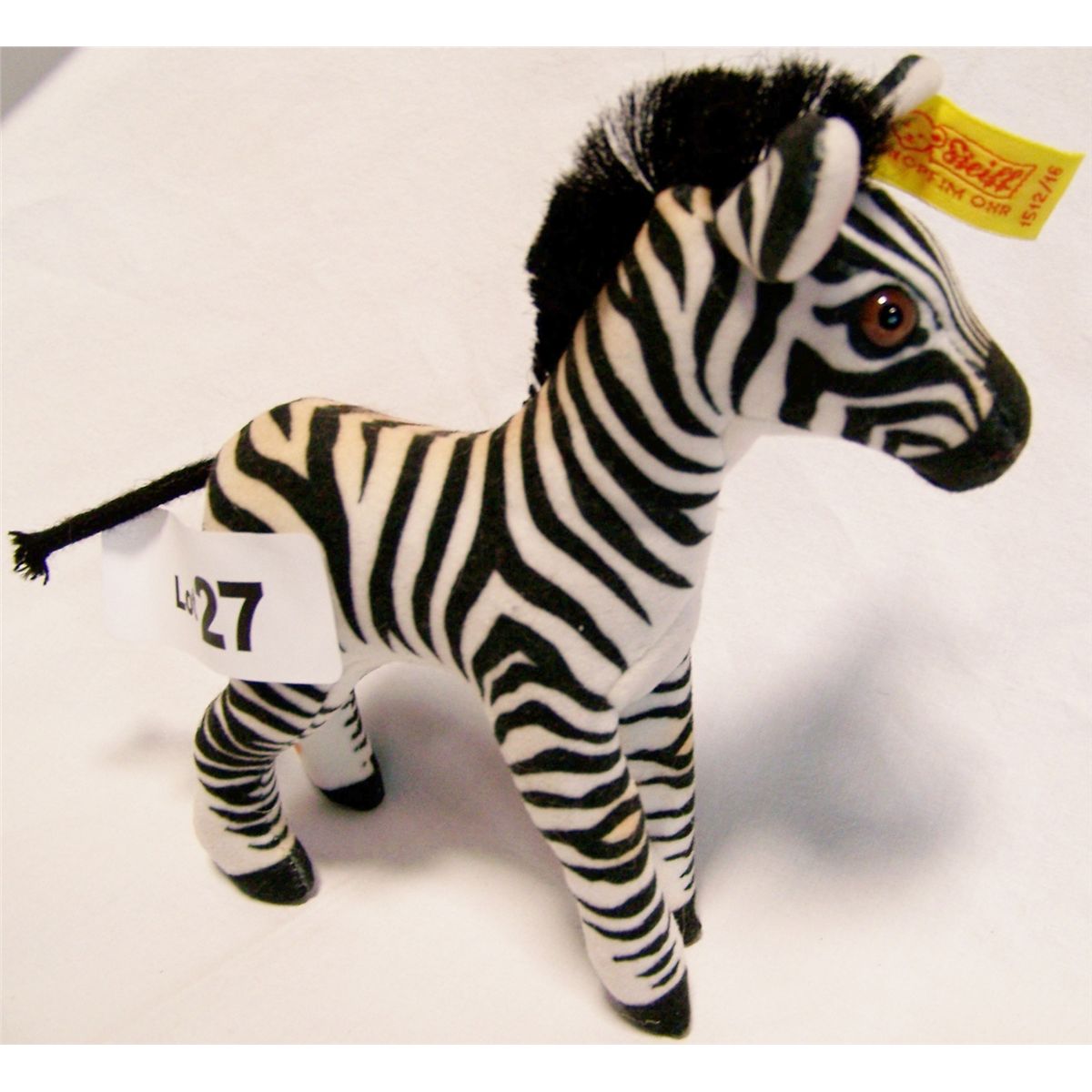 STEIFF Ossi Zebra, Standing, Trevira Velvet. #1512/16.