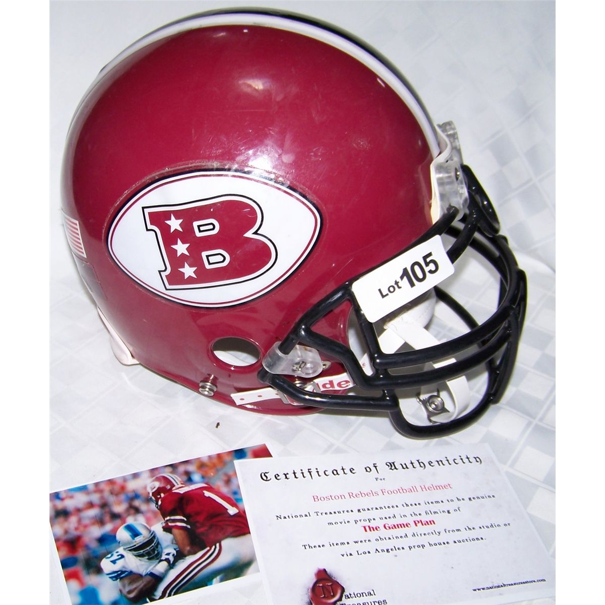 THE GAME PLAN MOVIE PROP RIDDELL FOOTBALL HELMET #25 BOSTON REBELS ...