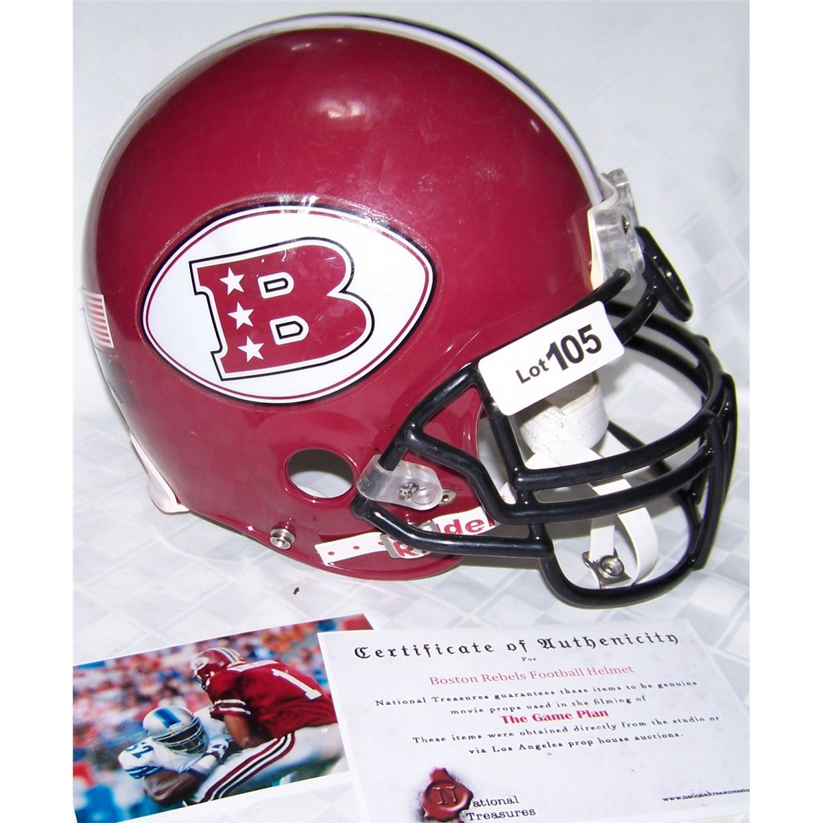 THE GAME PLAN MOVIE PROP RIDDELL FOOTBALL HELMET #25 BOSTON REBELS ...