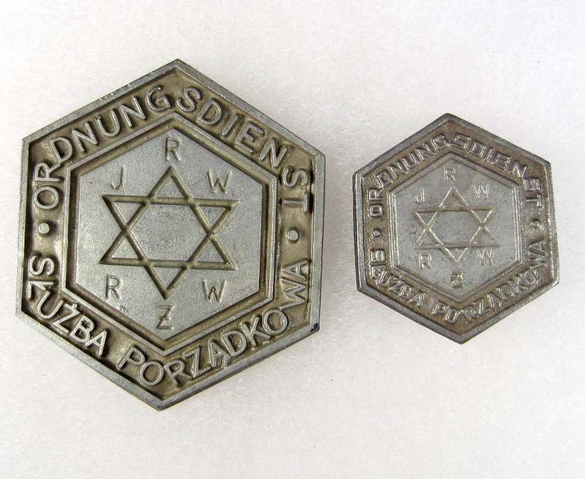 LOT OF 2 GERMAN NAZI WARSAW GHETTO POLICE BADGES