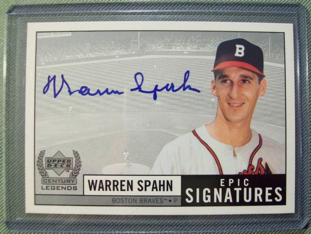 Autographed Warren Spahn Baseball Card