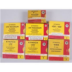 Lot of 7 Boxes of Kynoch AmmoIncluding 1 box of 600 Nitro.