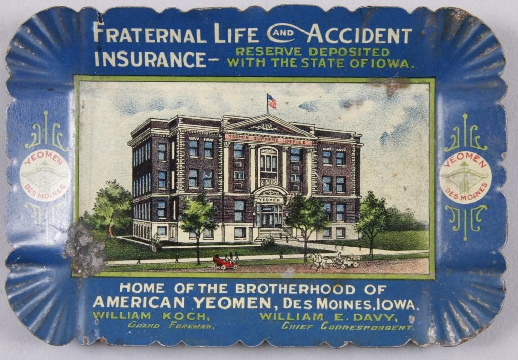 Original Tin Advertising Change Tray - Insurance5" across from ...