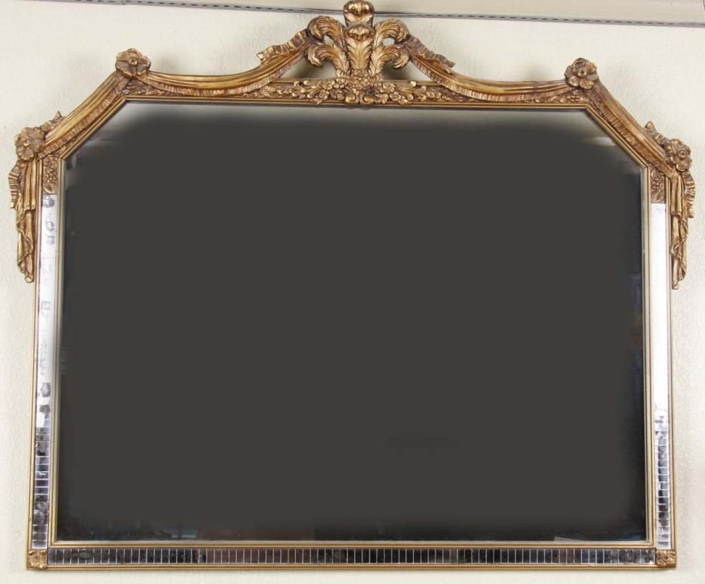 Art Deco Gold Gilt MirrorIncludes recessed glass mirror inserts ...