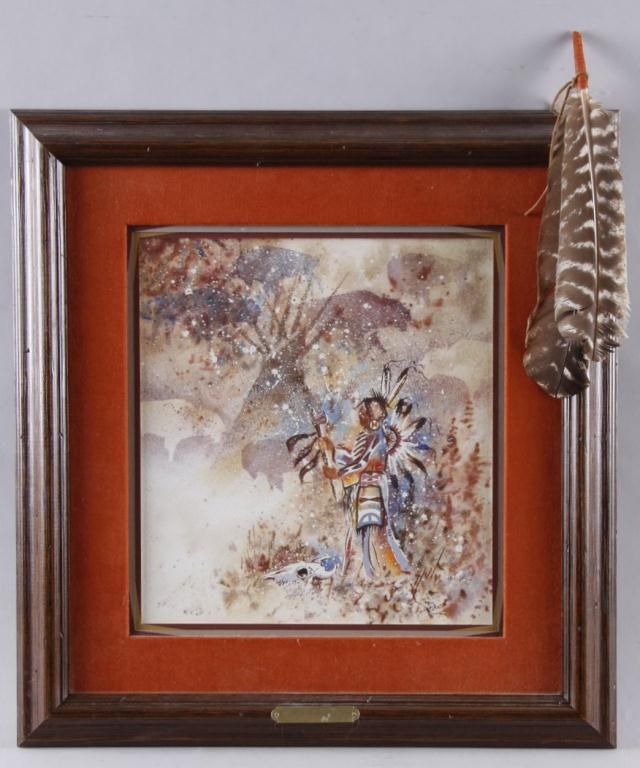 Original Watercolor "Gathering of Buffalo Spirit"by Montana artist King ...