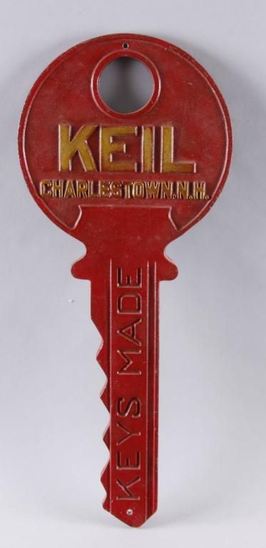 "Keil" Red Metal Key Advertising SignMeasures approx 27"Lx11"W, unknown ...