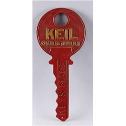 "Keil" Red Metal Key Advertising SignMeasures approx 27"Lx11"W, unknown ...