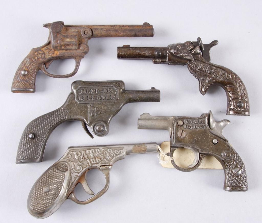 Collection of 5 Vintage Toy Guns(1)Pat date 1907, (1)Lion, (1)USA ...