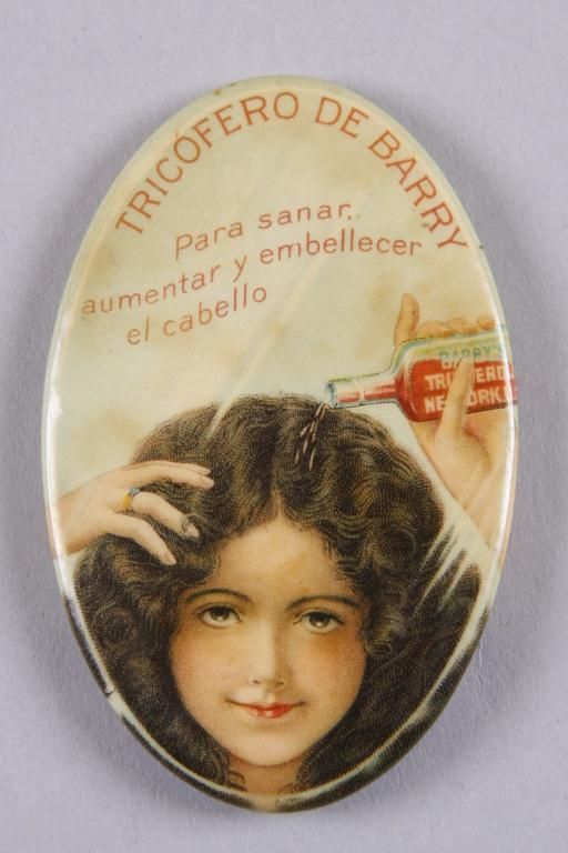 Original Tin Advertiser Mirror -Tricofero De BarryDepicting a maiden ...
