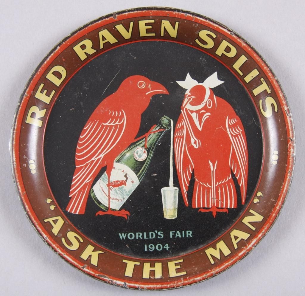 Original Tin Advertiser - Red Raven Splits"Ask the Man", World's Fair ...