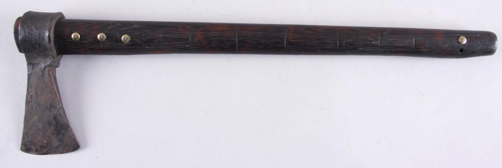 Old Trade Axe Circa 1800-1870Late 19th to 20th century burnt wood shaft ...