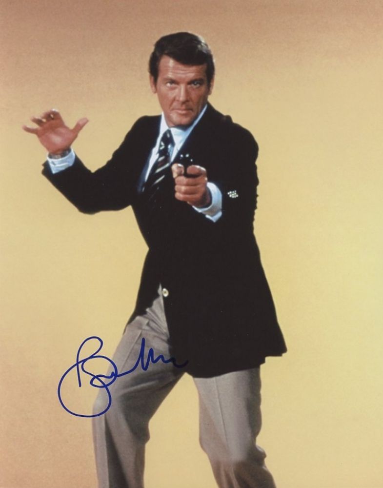 Roger Moore Signed 8x10 Photo: "James Bond" (PAAS COA)