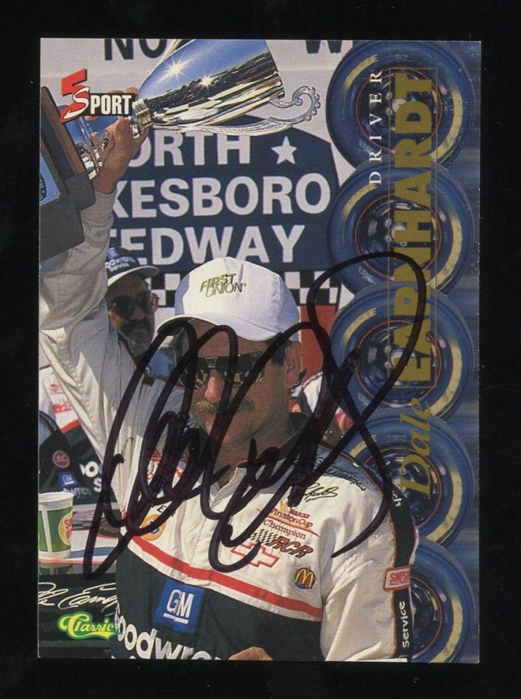 Dale Earnhardt Sr. Signed NASCAR Trading Card (GA COA)