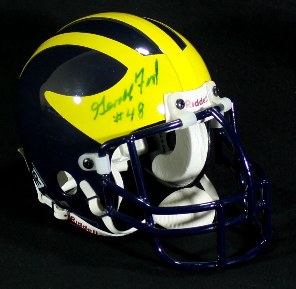 Gerald Ford Signed Michigan Mini-Helmet (JSA LOA)
