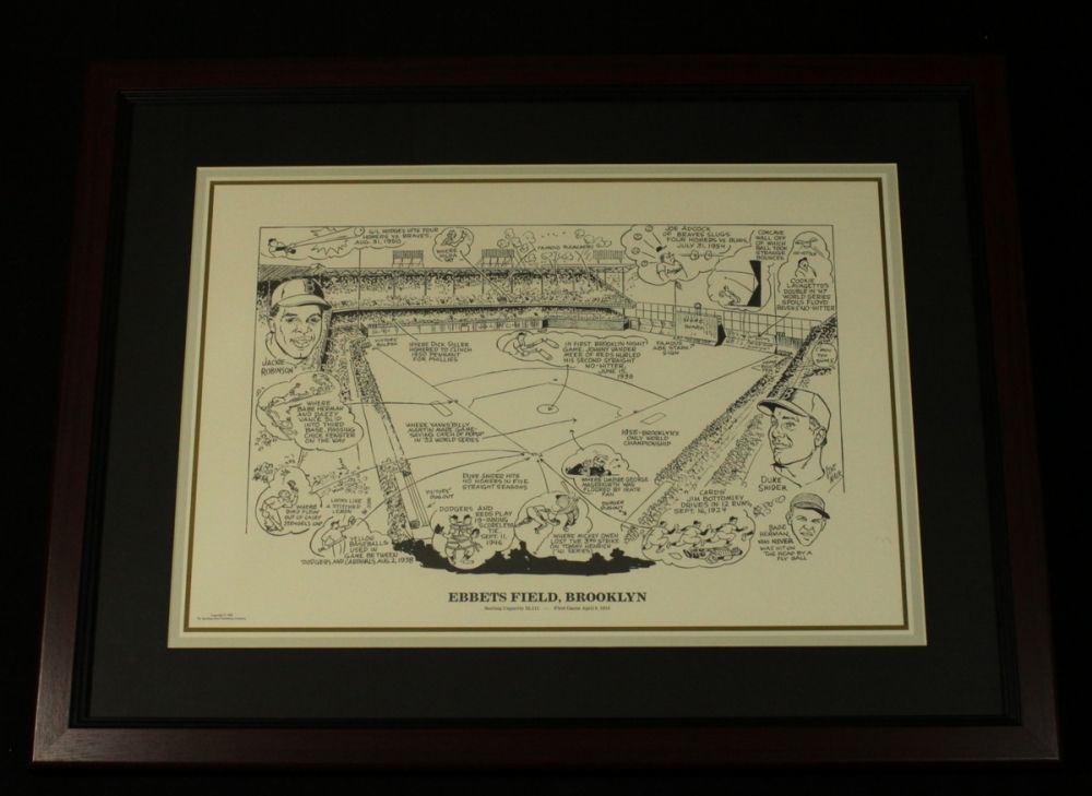 Ebbets Field Dodgers 20x26 Custom Framed Photo Display With Jackie ...