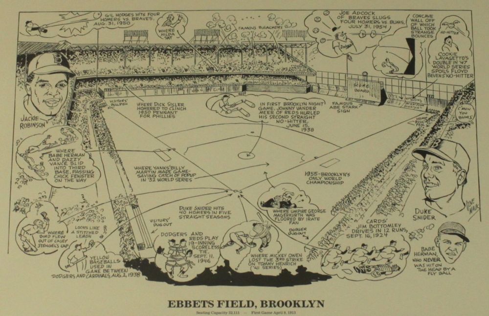 Ebbets Field Dodgers 20x26 Custom Framed Photo Display With Jackie ...