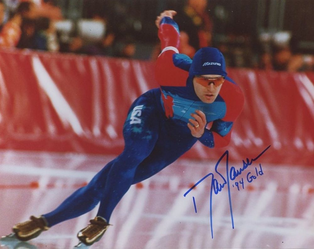 Dan Jansen Signed Team USA 8x10 Photo: Inscribed "94 Gold" (GA COA)