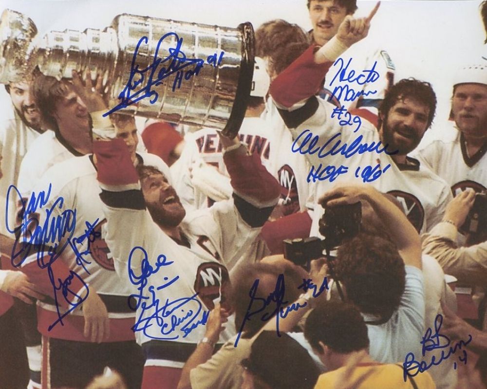 Islanders Stanley Cup 8x10 Signed by 9 with Denis Potvin, Al Arbour ...