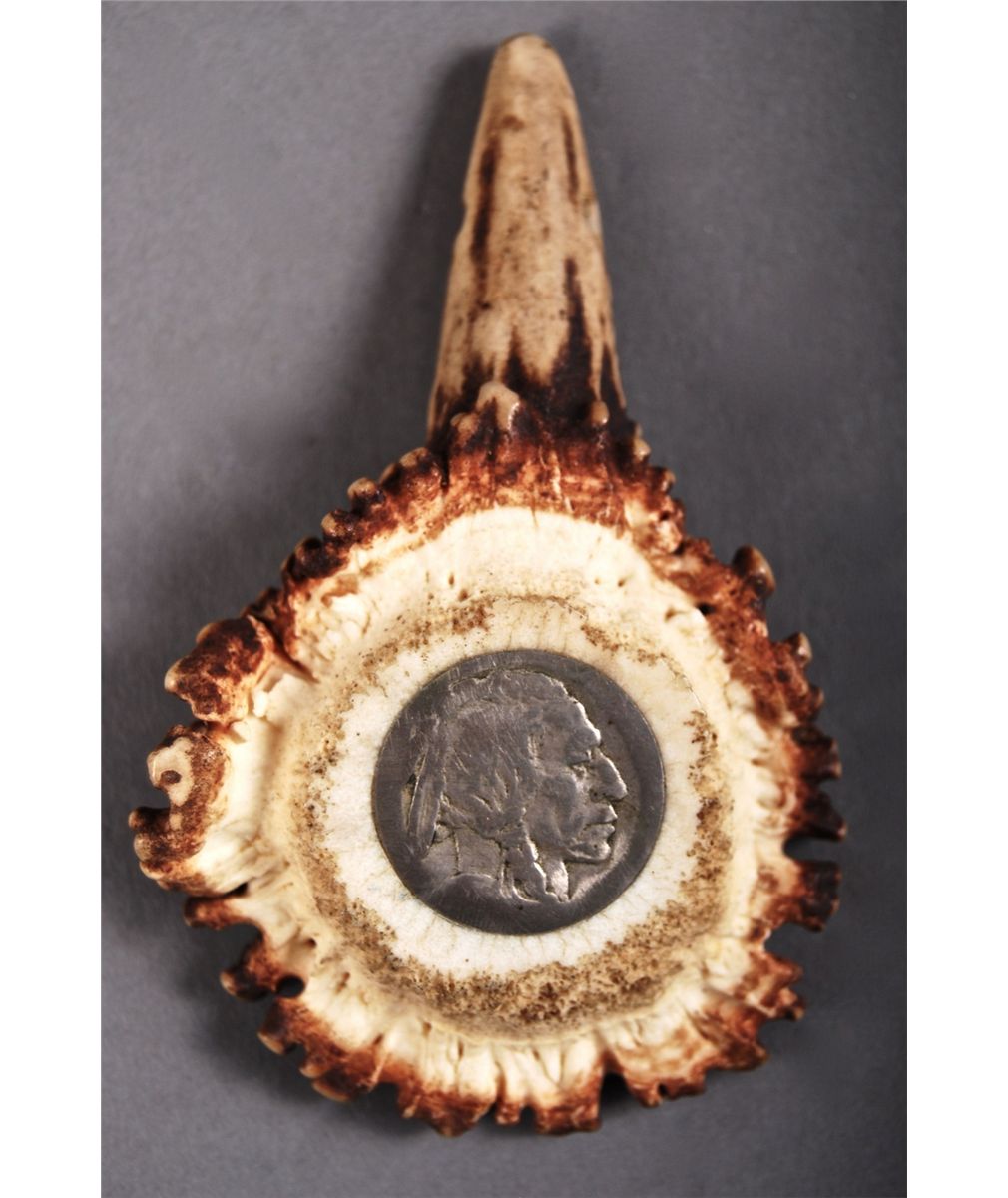 Native American Indian made Silver Buffalo Nickel mounted on a se…