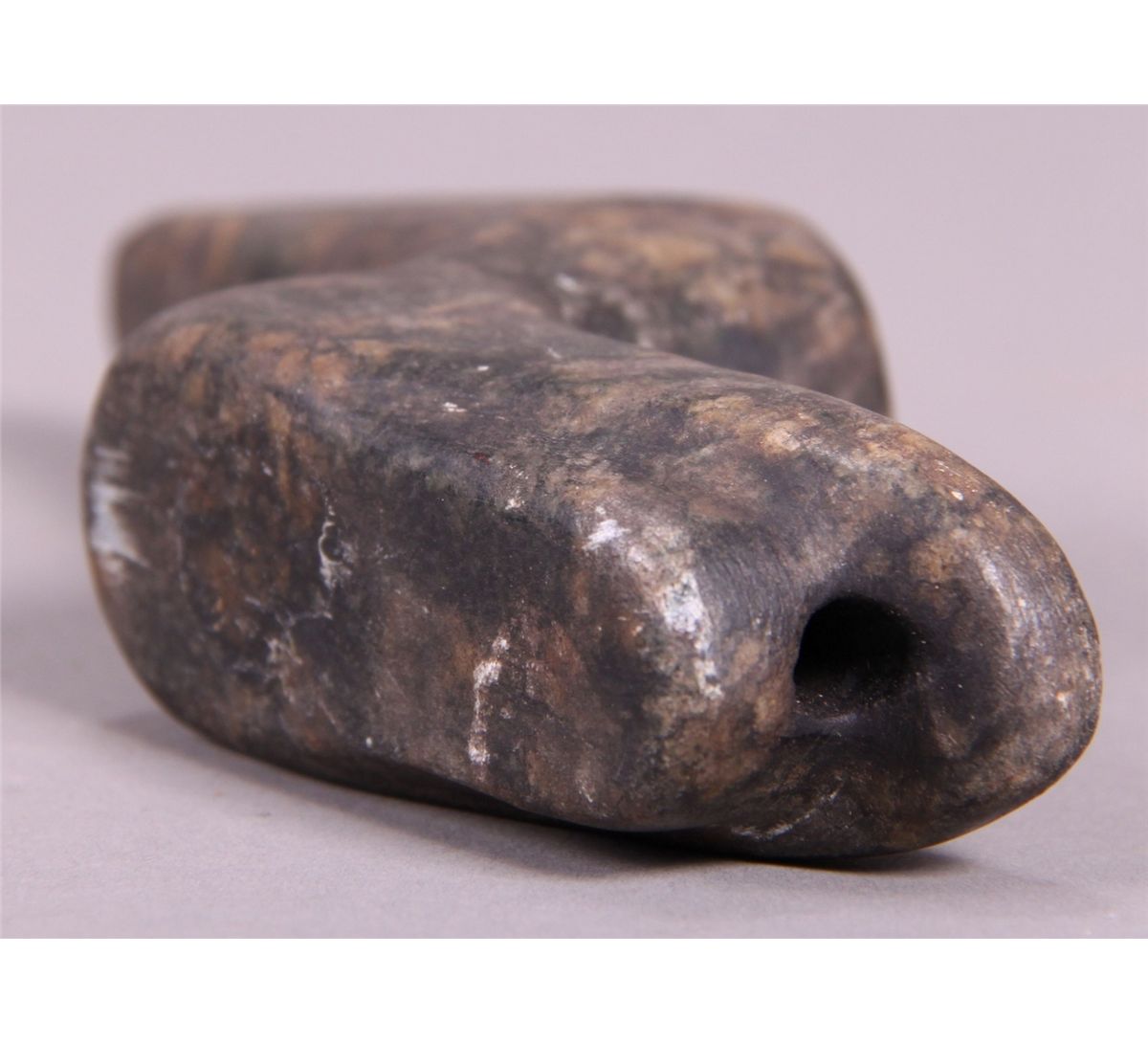 Native American Indian Artifact, Bird Effigy Pipe, Black Stone,