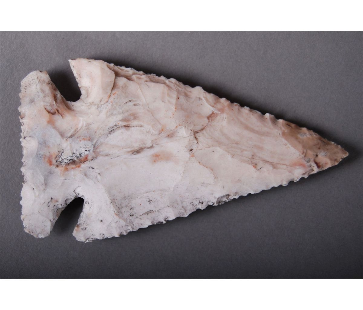 Native American Indian Artifact, Speckled White Arrowhead…