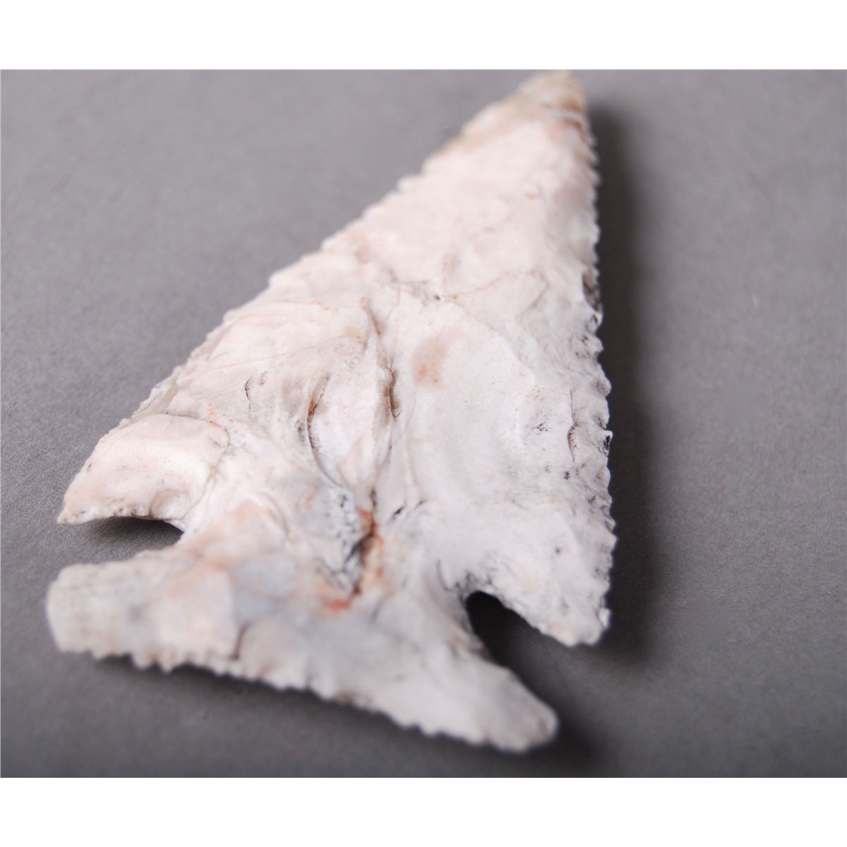 Native American Indian Artifact, Speckled White Arrowhead…