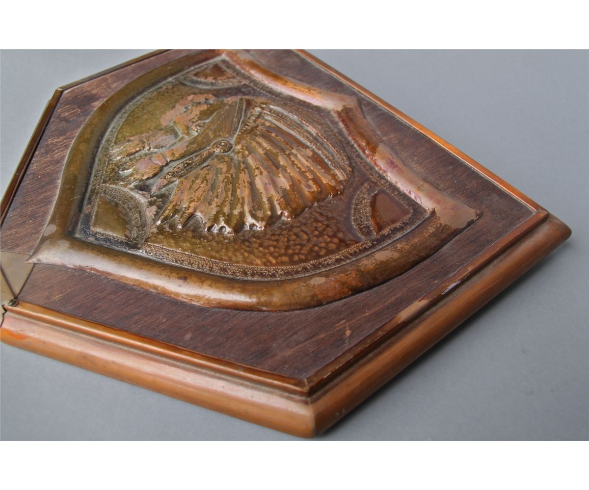 Indian Head Plaque (Diamond shape) 1970's Copper on Wood…