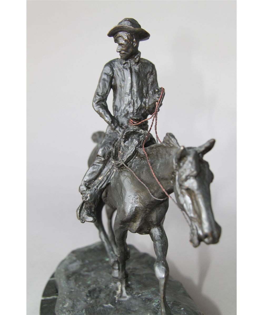 Charles M Russell Bronze "Will Rogers", Signed…