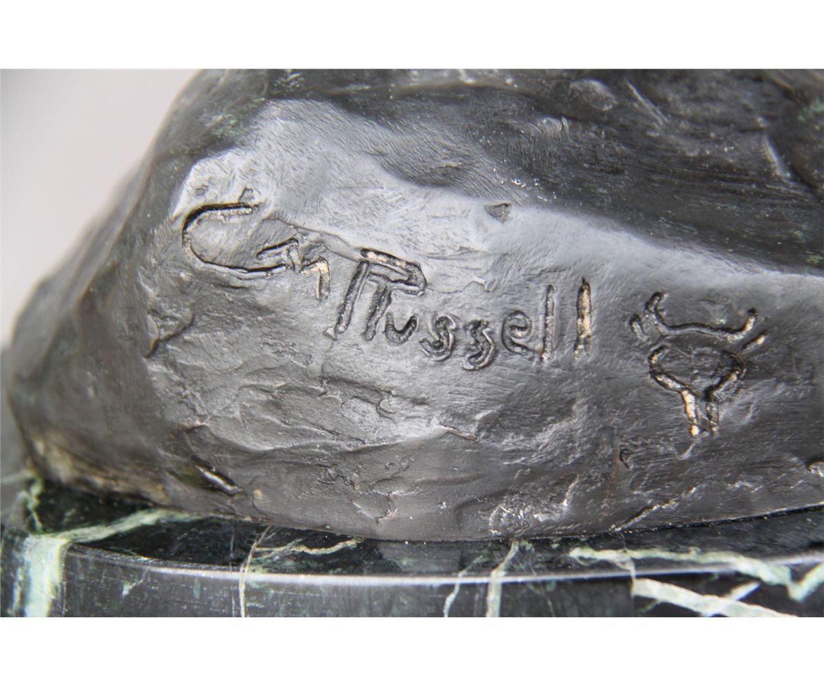 Charles M Russell Bronze "Will Rogers", Signed…