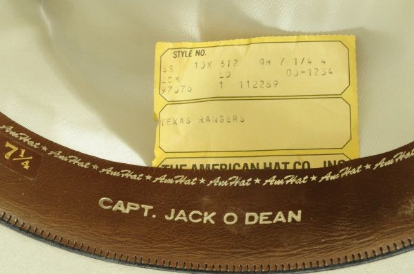 Texas Ranger Jack Dean's Felt Hat King Ranch Band