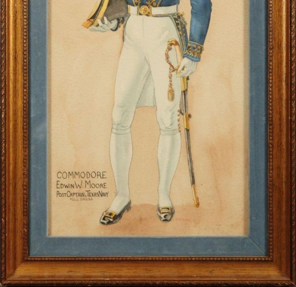 Commodore Edwin W. Moore Capt. Texas Navy Painting
