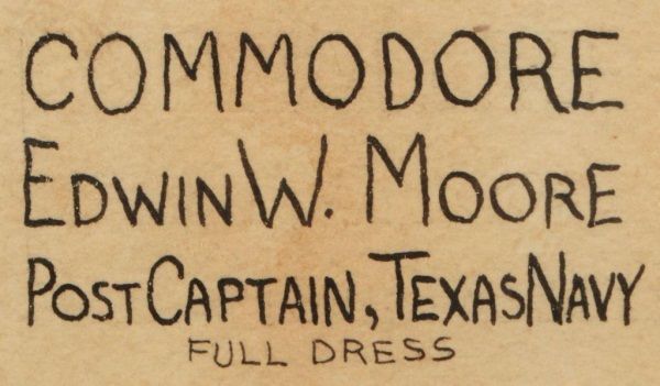 Commodore Edwin W. Moore Capt. Texas Navy Painting