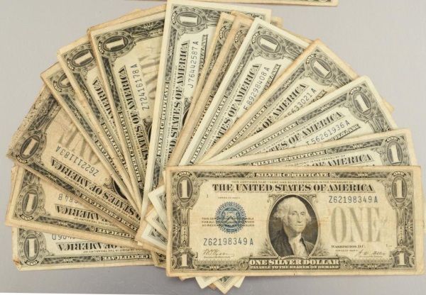 US Silver Certificate Dollar Bills $5s & $1s $37