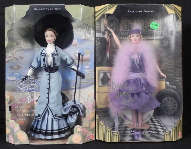 2 Barbies Great Fashions of 20th Century 1910s 20s MIB