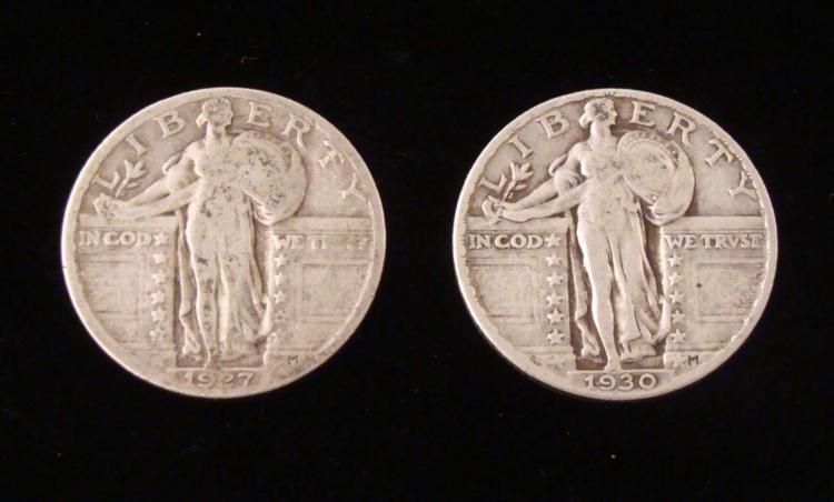 2 Full Dates Standing Liberty Quarters Nice Coins