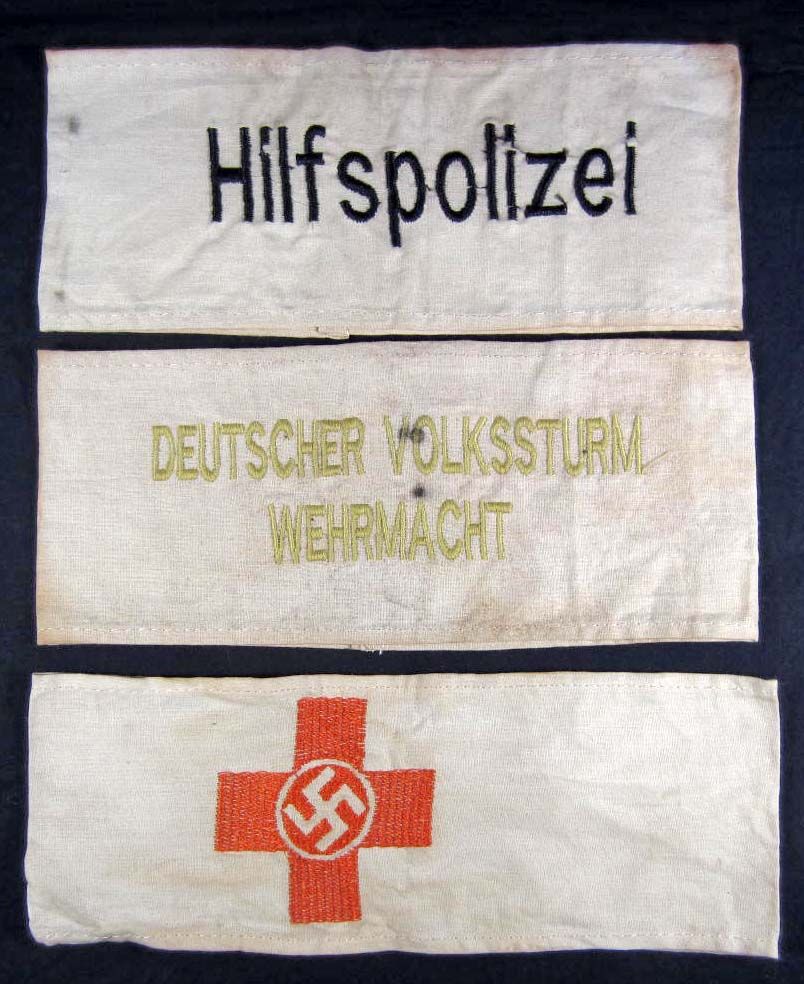 LOT OF 3 GERMAN NAZI ARM BANDS