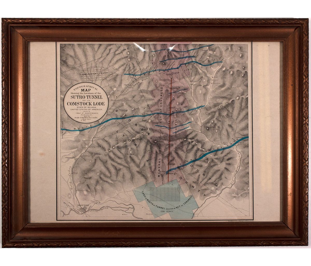 Map of Sutro Tunnel NV - Virginia City,Storey County - 1866 - 2012aug ...