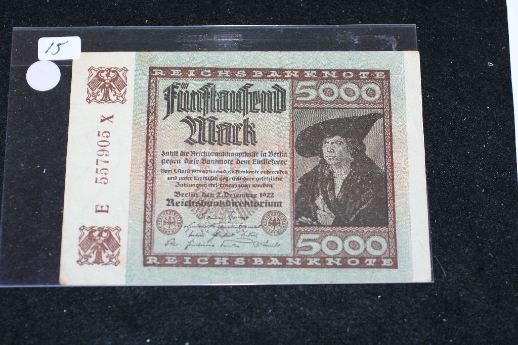 1922 German 5000 Funflaufend Mark Foreign Coin