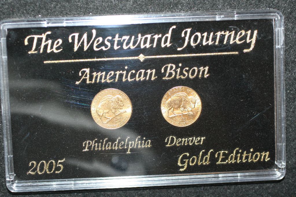2004 Westward Journey "American Bison" Nickel Set; Gold Edition; P&D Mints