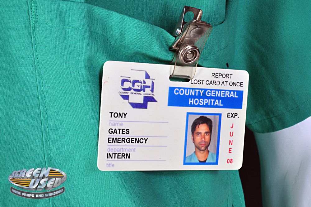 John Stamos "Dr. Tony Gates" medical scrubs shirt from ER