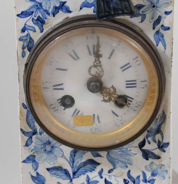 Delft blue & white porcelain windmill clock