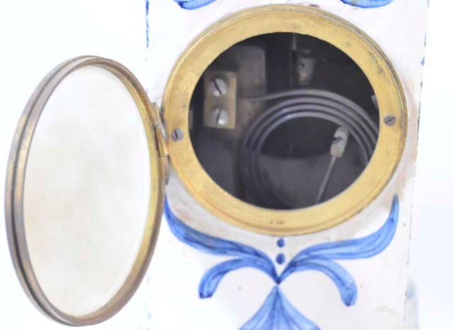 Delft blue & white porcelain windmill clock