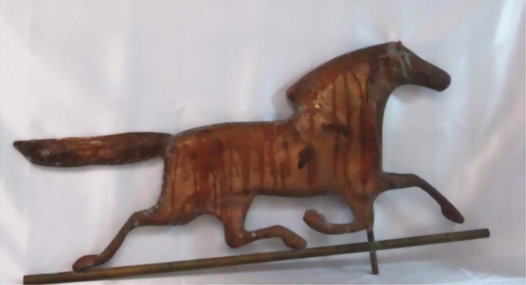 Vintage Copper Horse Weather Vane Topper