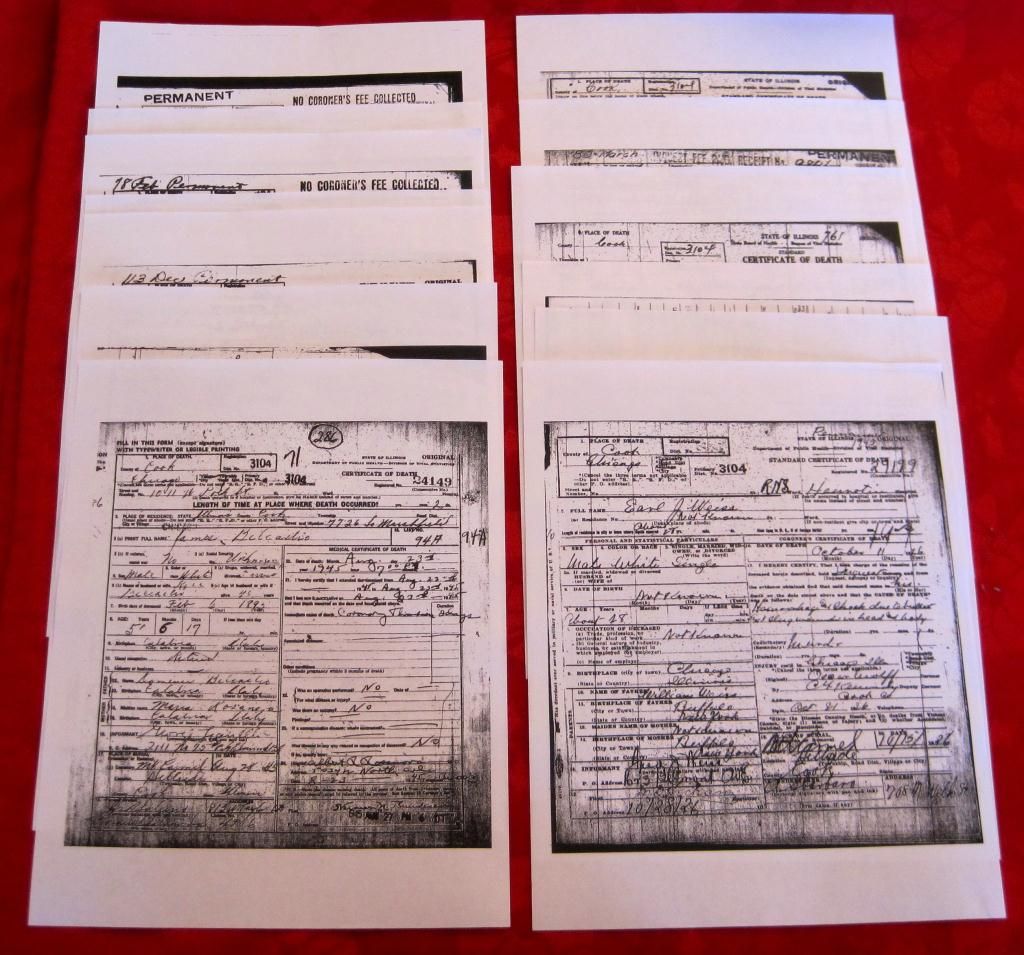 13 Capone Era Chicago Mobster Death Certificates
