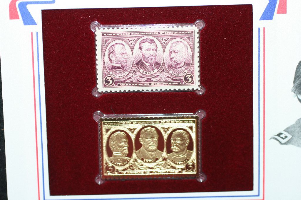 22K Gold Replica Stamp W/Postal Stamps Issued 1937; Ulysses S Grant ...